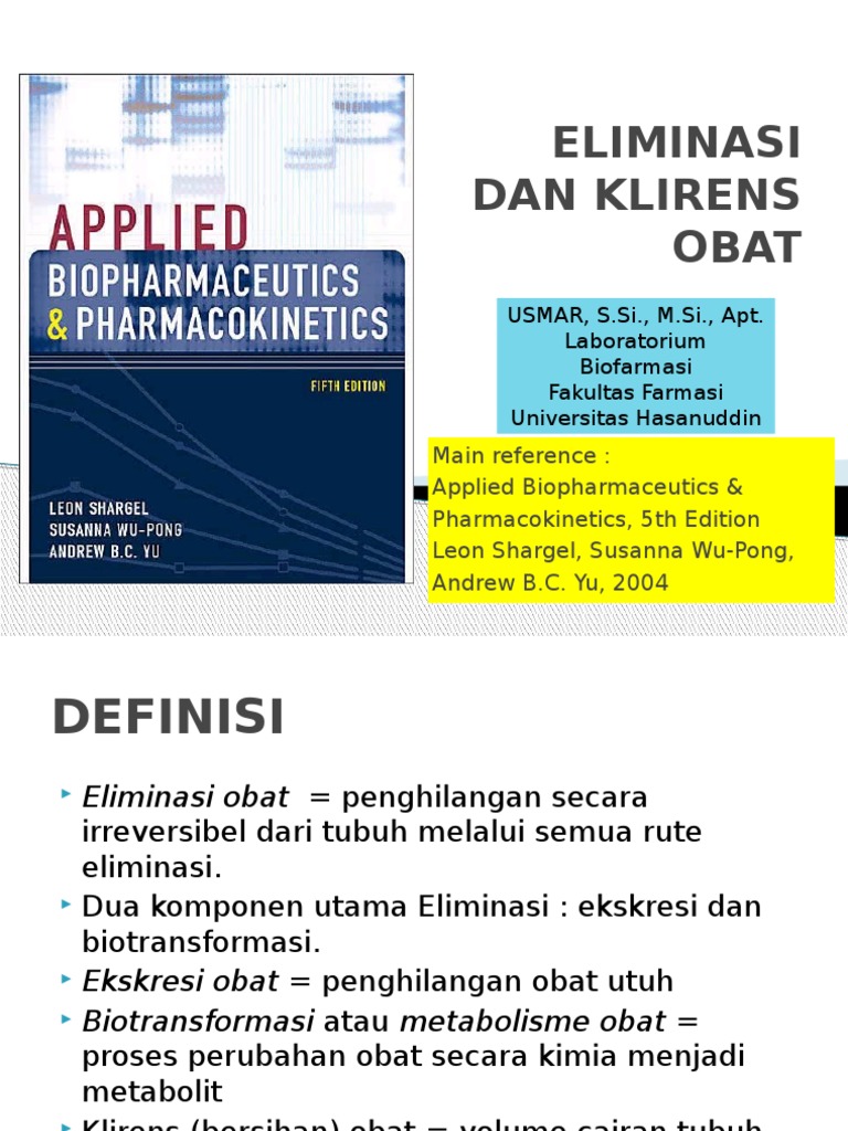 09 Eliminasi Dan Klirens Obat | PDF | Pengembangan Diri | Kesehatan ...