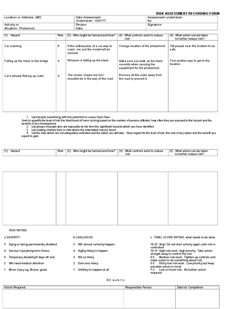 RiskAssessment BridgeOverthemotorway | PDF