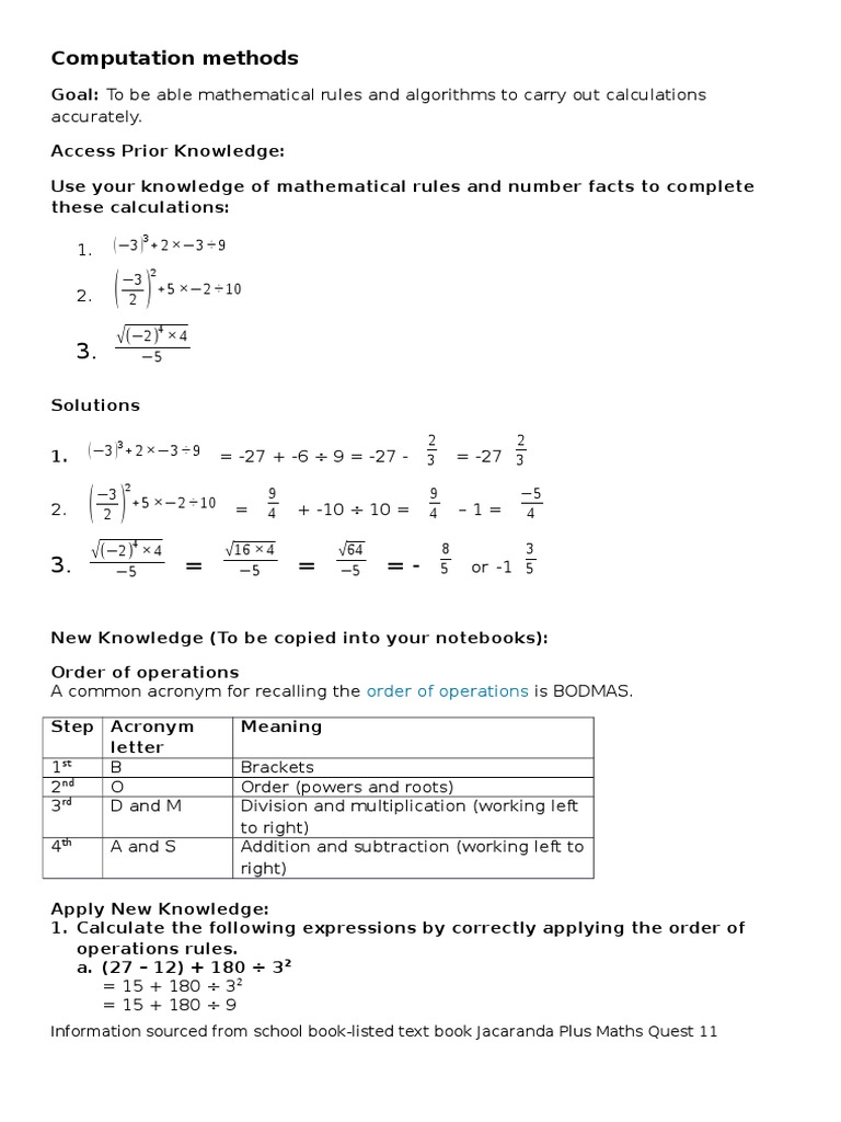 Mathematical Computation Methods Guide | PDF | Teaching Methods & Materials