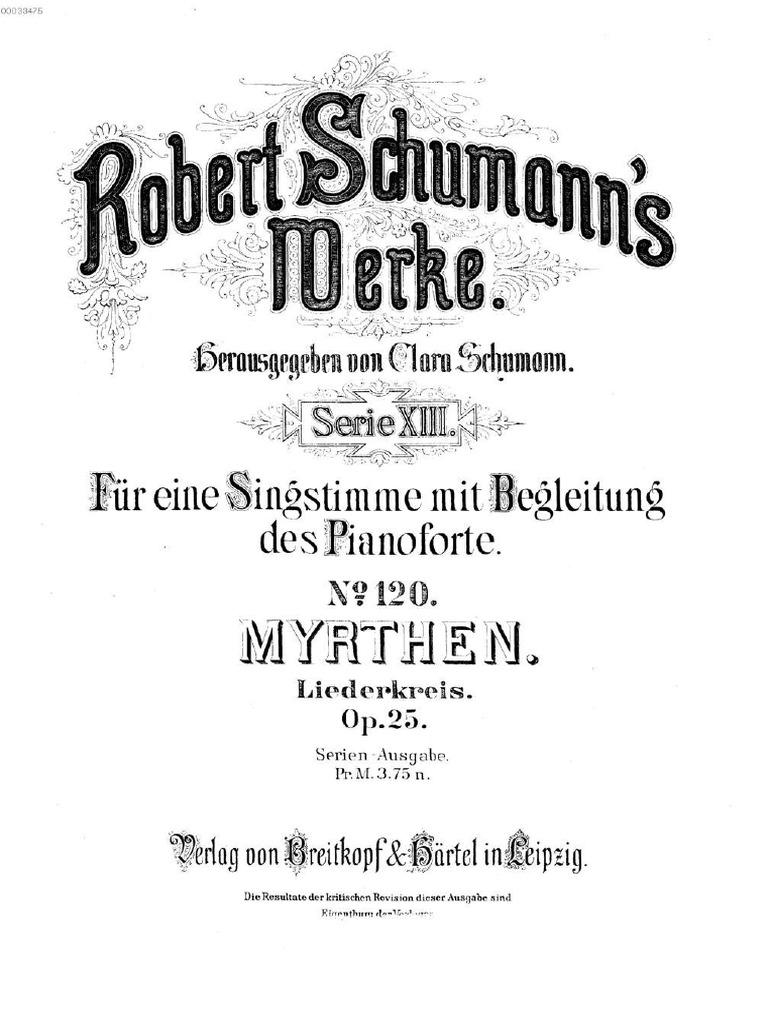 Myrthen Op.25 - Songs of Robert Schumann For Soprano | PDF