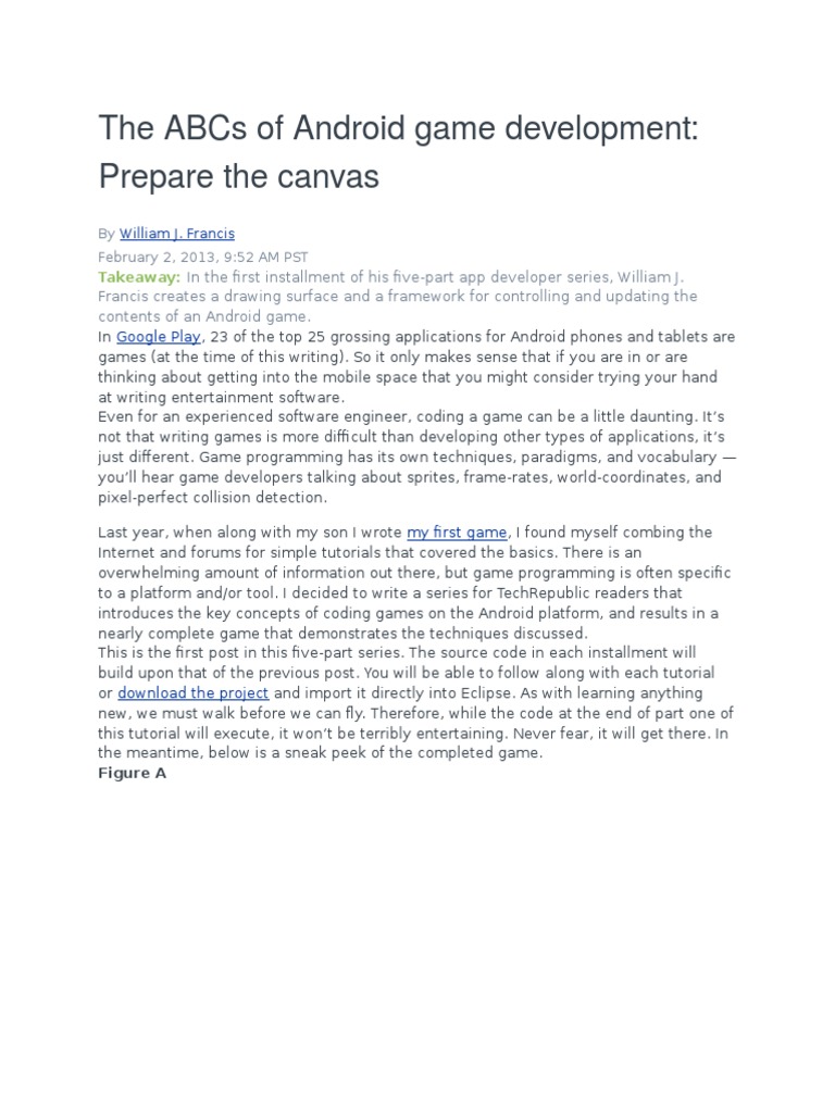The ABCs of Android Game Development | PDF | Android (Operating System ...