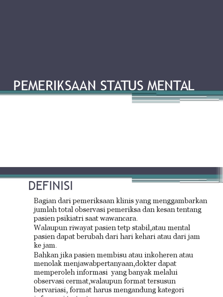 Pemeriksaan Status Mental | PDF