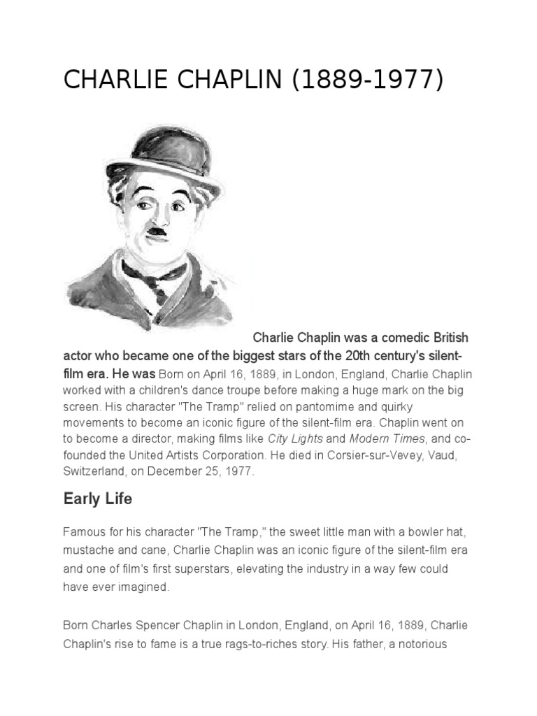 Charlie Chaplin | PDF | Charlie Chaplin | Entertainment