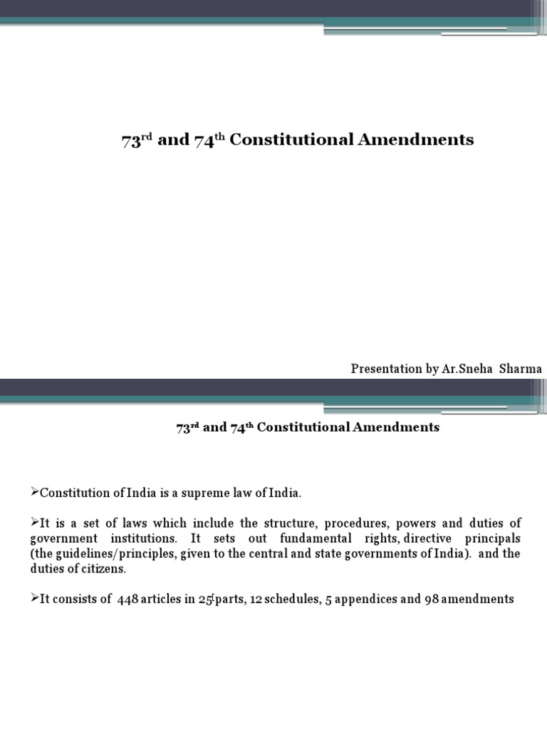 73rd and 74th Constitutional Amendments | PDF | Local Government ...