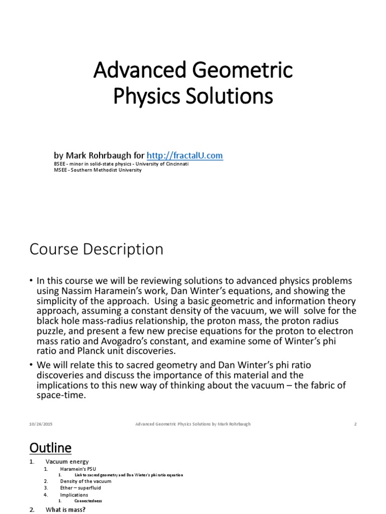 Advanced Geometric Physics Solutions 1 | PDF | Proton | Black Hole