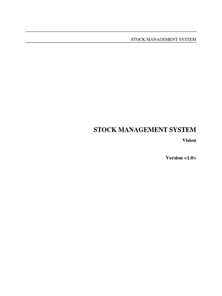 Stock Management System | PDF | Specification (Technical Standard) | Databases