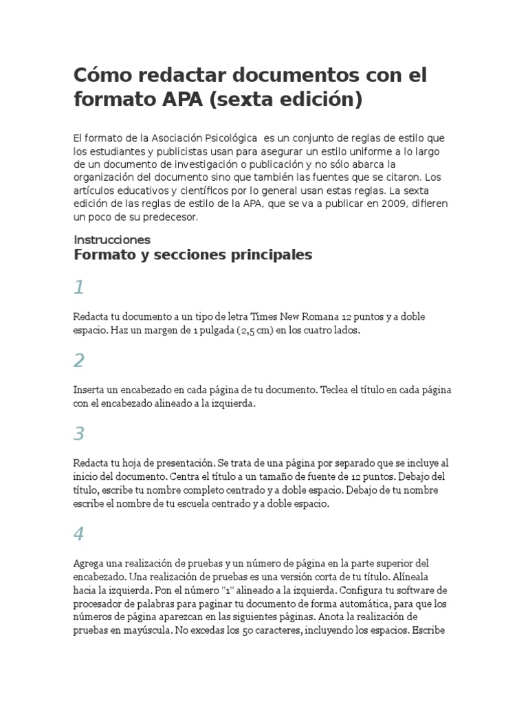 Cómo Redactar Documentos Con El Formato APA | Informática y tecnología ...