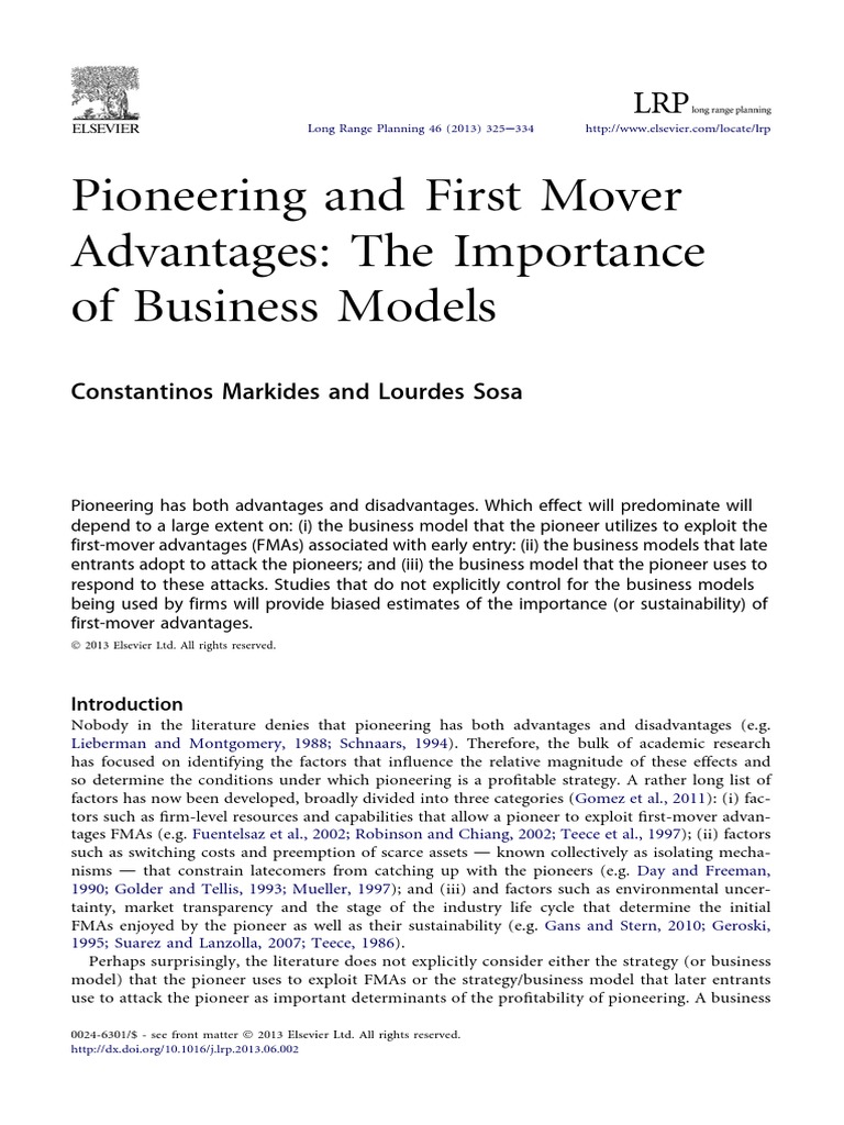 Business Models in Pioneering Success | PDF | Innovation | Business Model