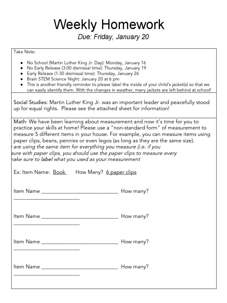 Homework Due 1 - 20 | PDF