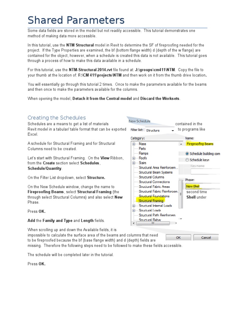 Creating Shared Parameters From Family Parameters | PDF | Autodesk ... Creating Shared Parameters From Family Parameters | PDF | Autodesk ...