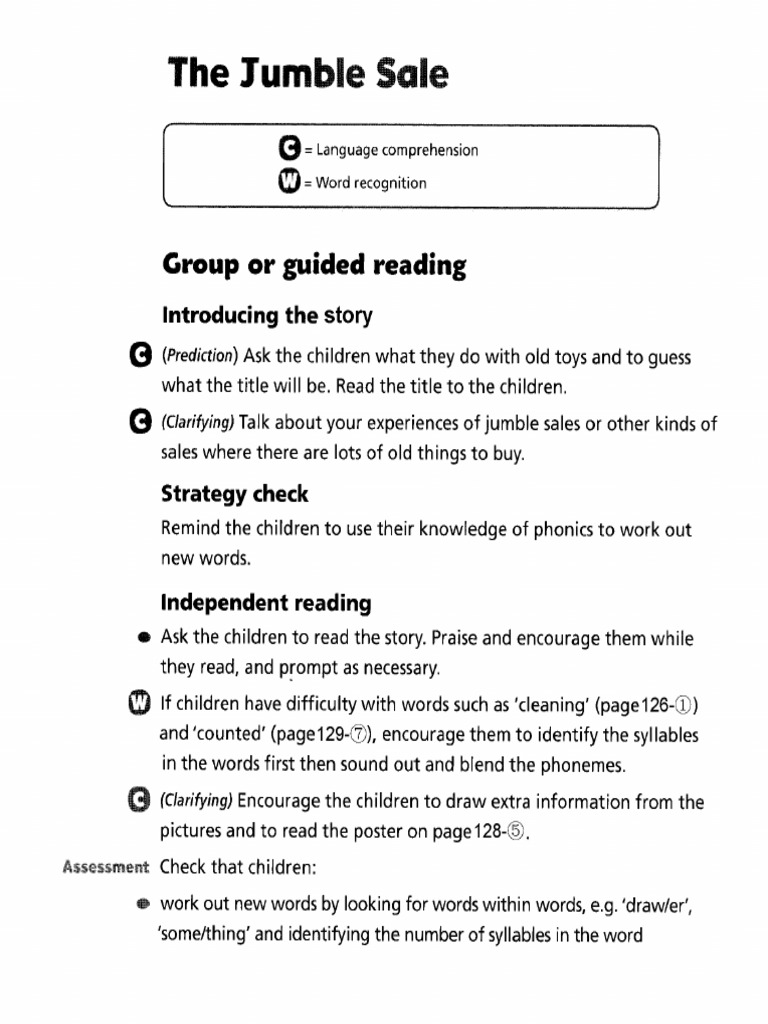 Good English, Lesson Plan - The Jumble Sale | PDF