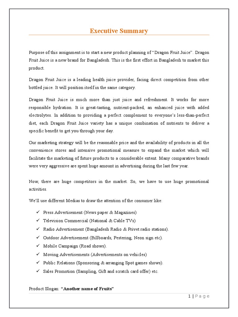 Executive Summary | PDF | Competition | Brand