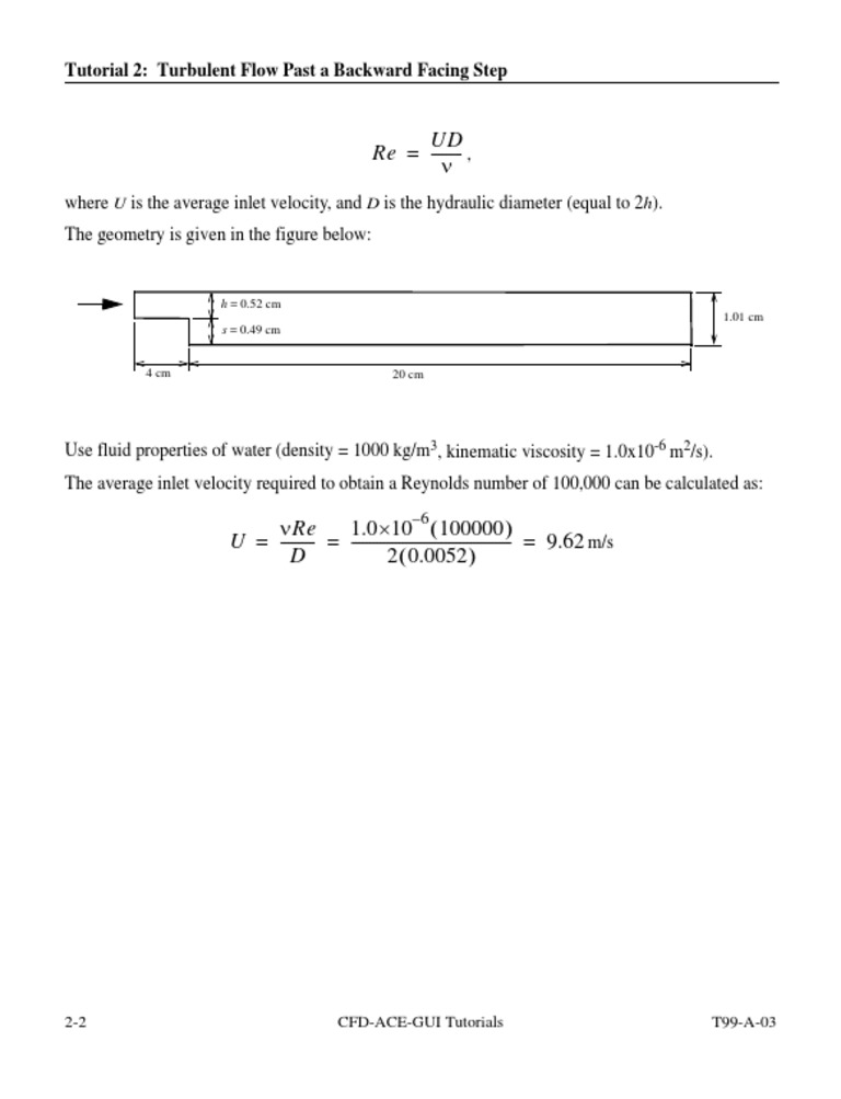 Re UD: Tutorial 2: Turbulent Flow Past A Backward Facing Step | PDF