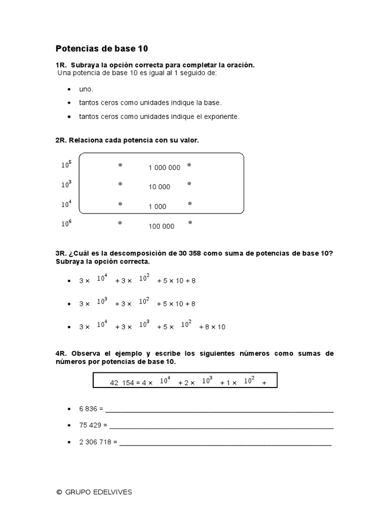 Potencias de Base 10 | PDF