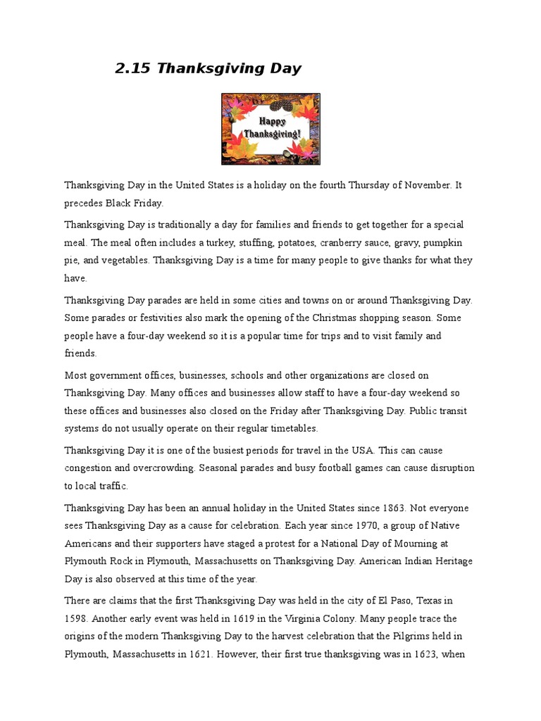 Thanksgiving Day | PDF