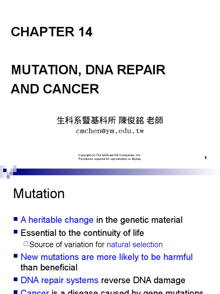 Chapter 14 Mutation and Cancer | PDF | Cell Cycle | Oncogene