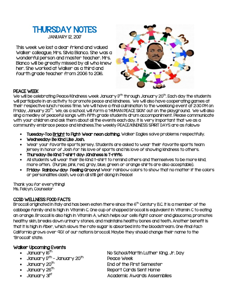 Thursday Notes Jan 12 2017 | PDF