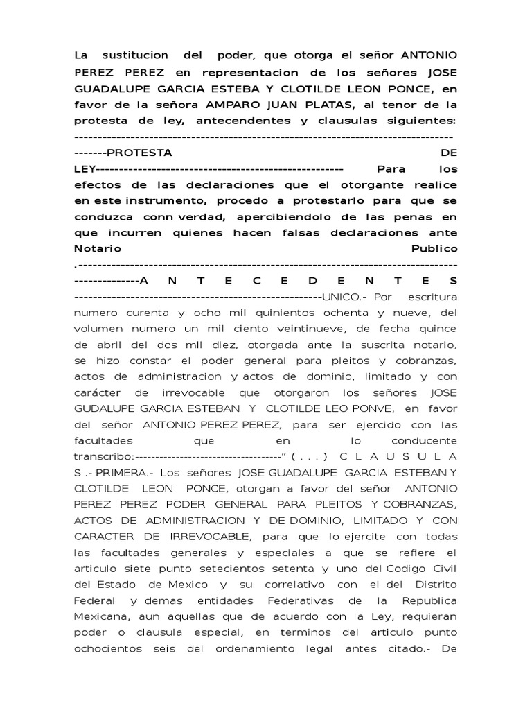 poder notarial.docx | Propiedad | México