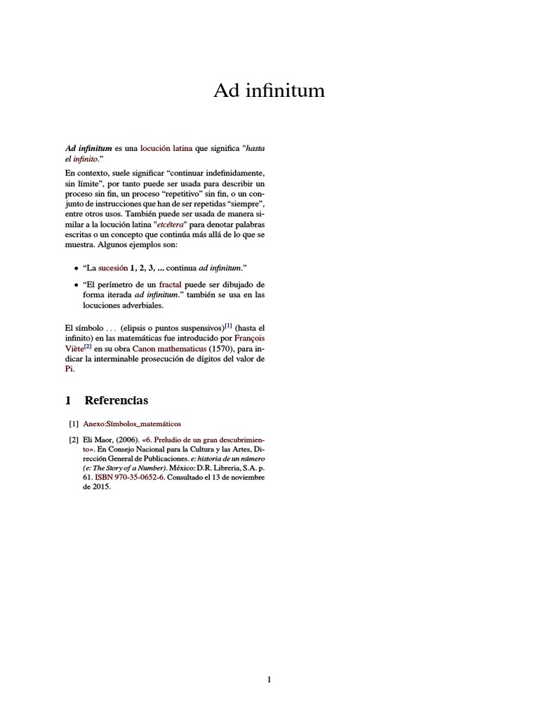 Ad Infinitum | PDF