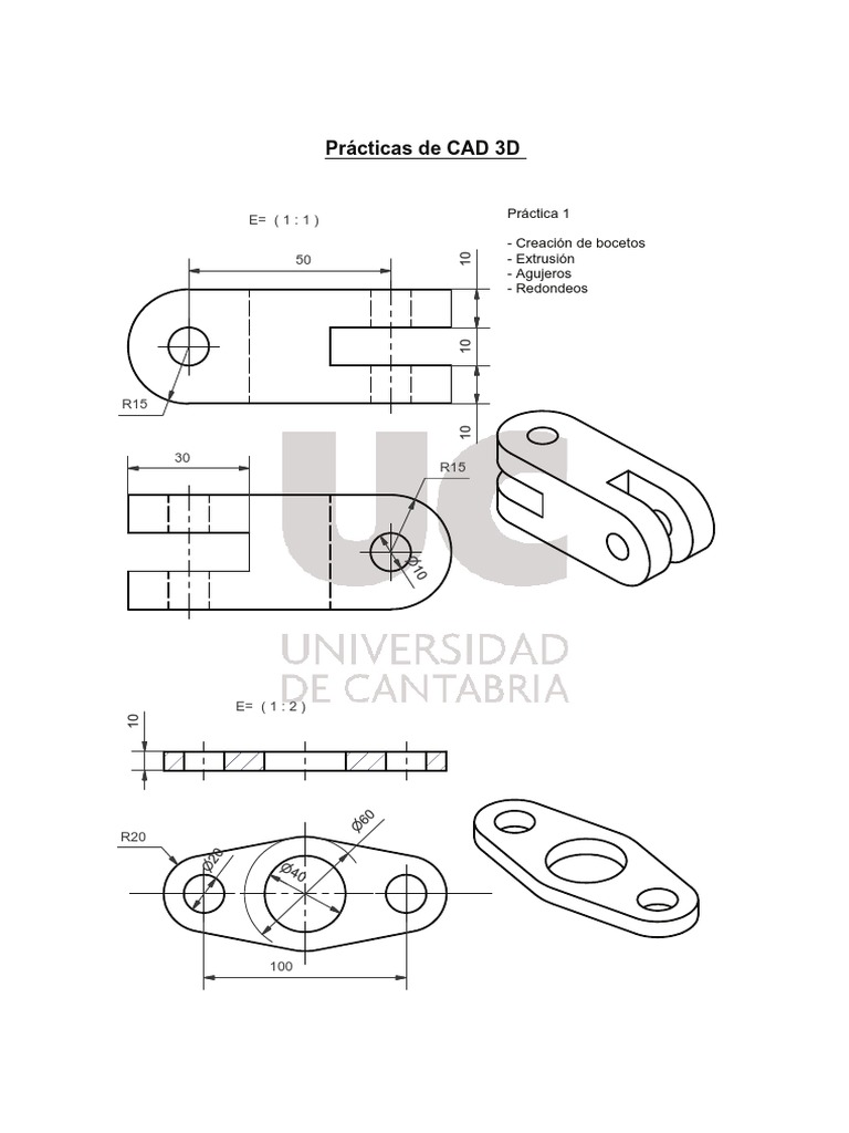 Practicas de CAD 3D PDF | PDF