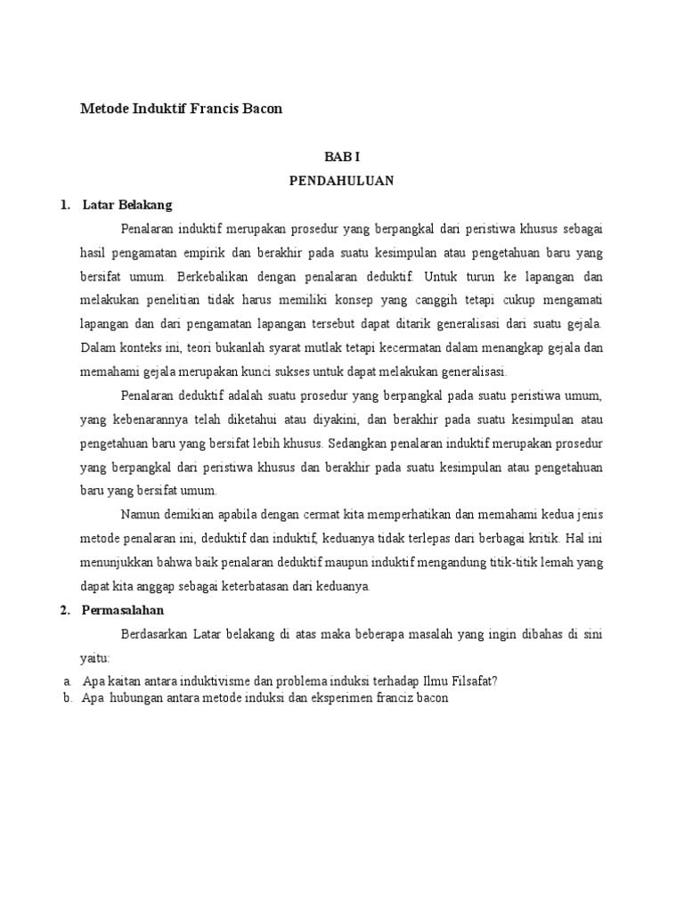 Metode Induktif Francis Bacon | PDF | Filsafat