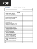 Checklist de Limpieza y Orden Laboral | PDF