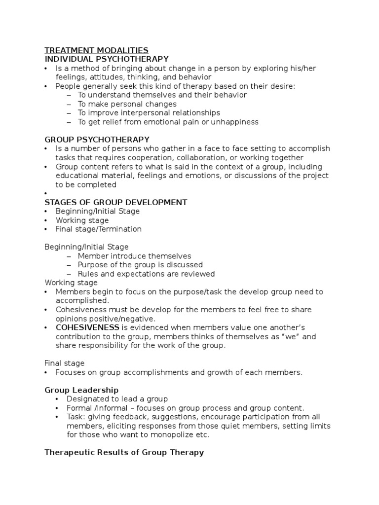 Treatment Modalities | Alternative Medicine | Psychotherapy