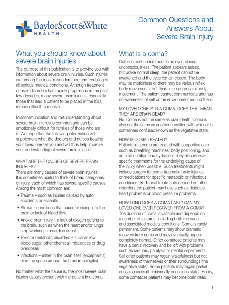 Common Questions and Answers About Severe Brain Injury What You Should ...