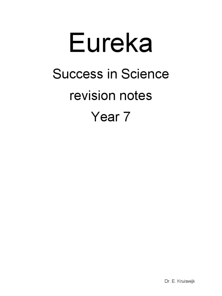 Success in Science Revision Notes Year 7: Eureka | PDF | Solution | Leaf