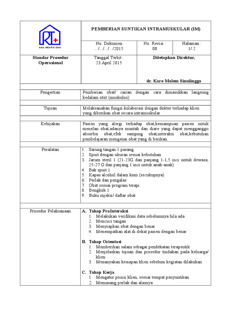 Sop-Pemberian-Obat Injeksi Dan Oral | PDF
