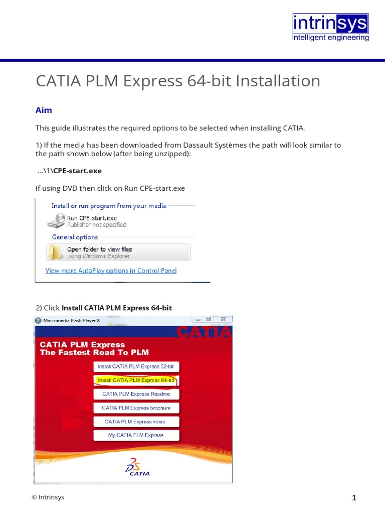 Catia PLM Express 64 Bit Installation Guide | PDF