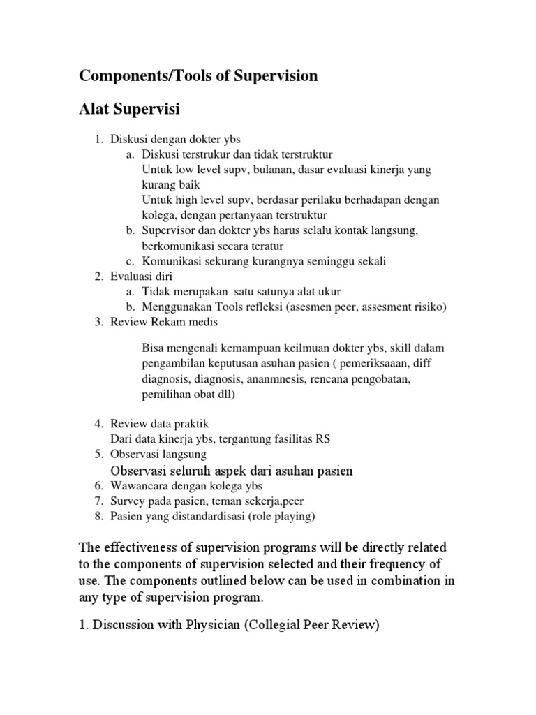 Supervision Tools | PDF | Physician | Medical Record