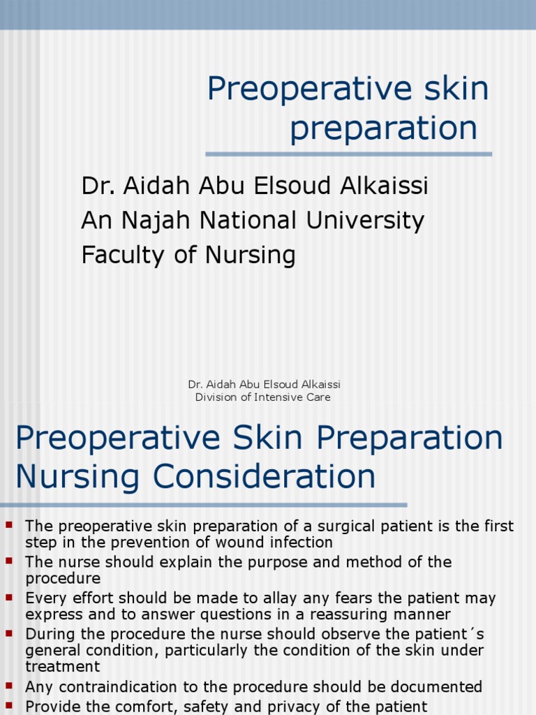 Preoperative Skin Preparation Guidelines | PDF | Shaving | Surgery