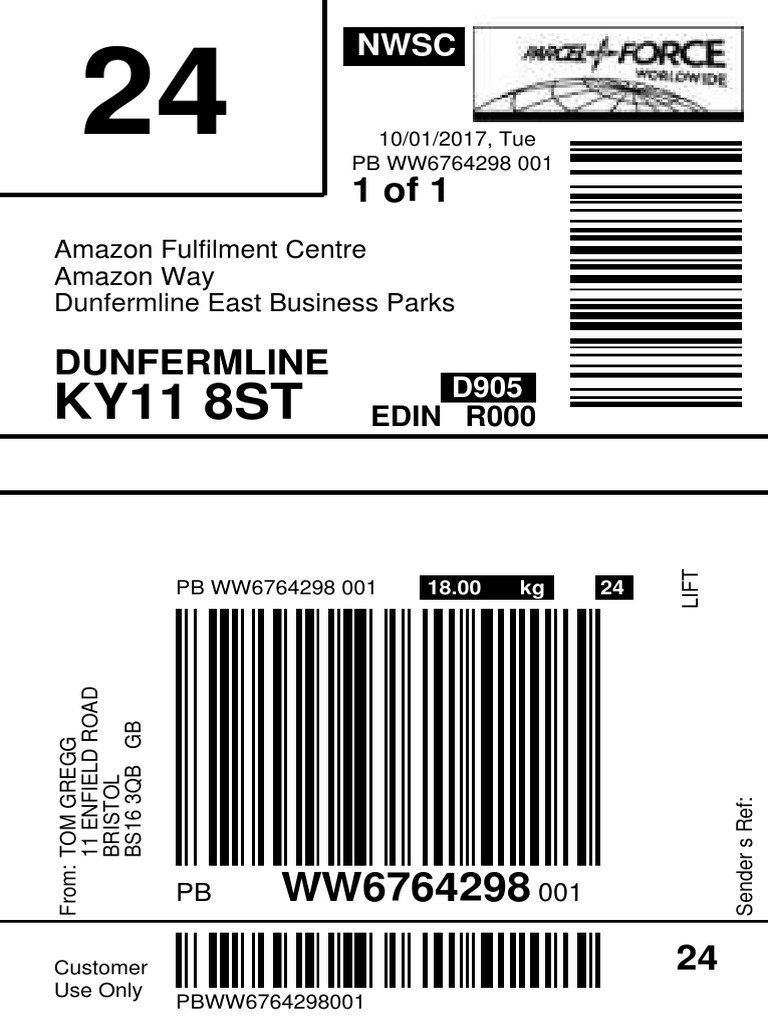 KY11 8ST: Amazon Fulfilment Centre Amazon Way Dunfermline East Business ...