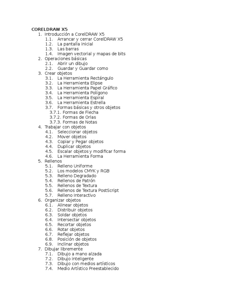 Temario CorelDraw | PDF | Hogar, jardinería y bricolaje | Arte