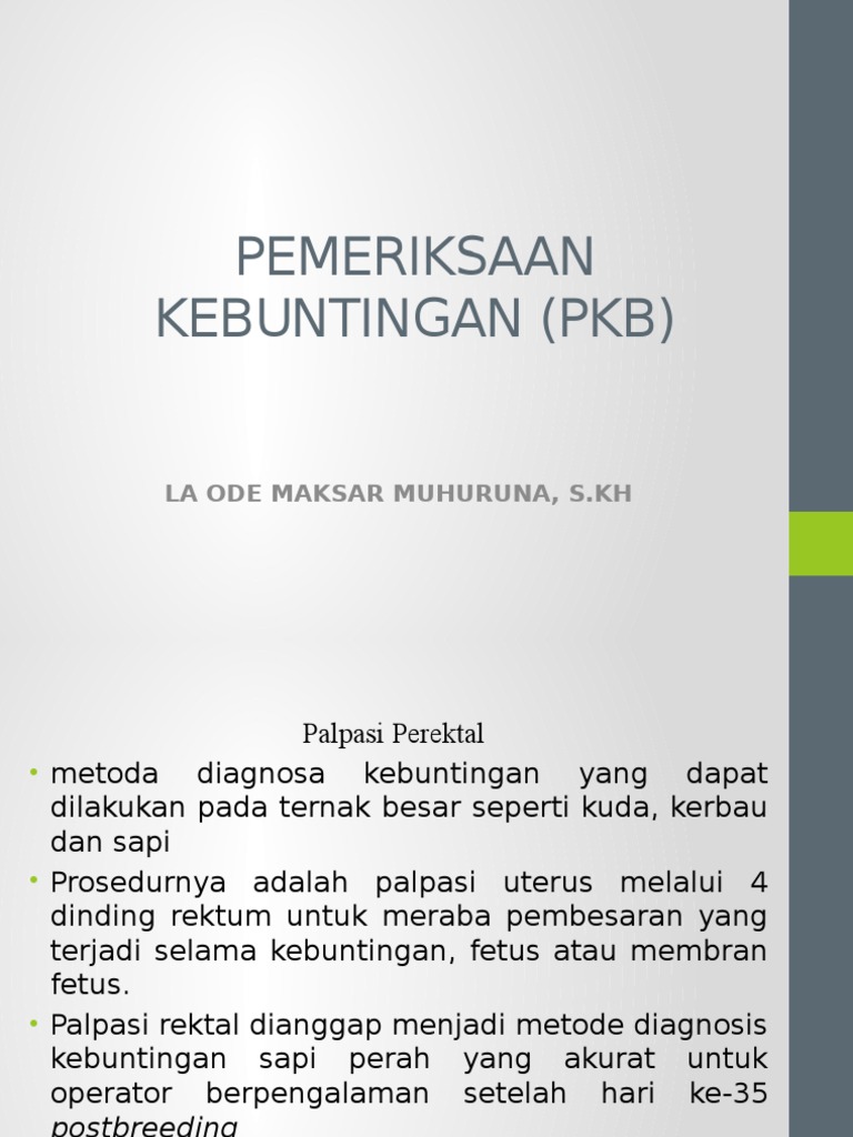 Pemeriksaan Kebuntingan (PKB) | PDF | Sains & Matematika