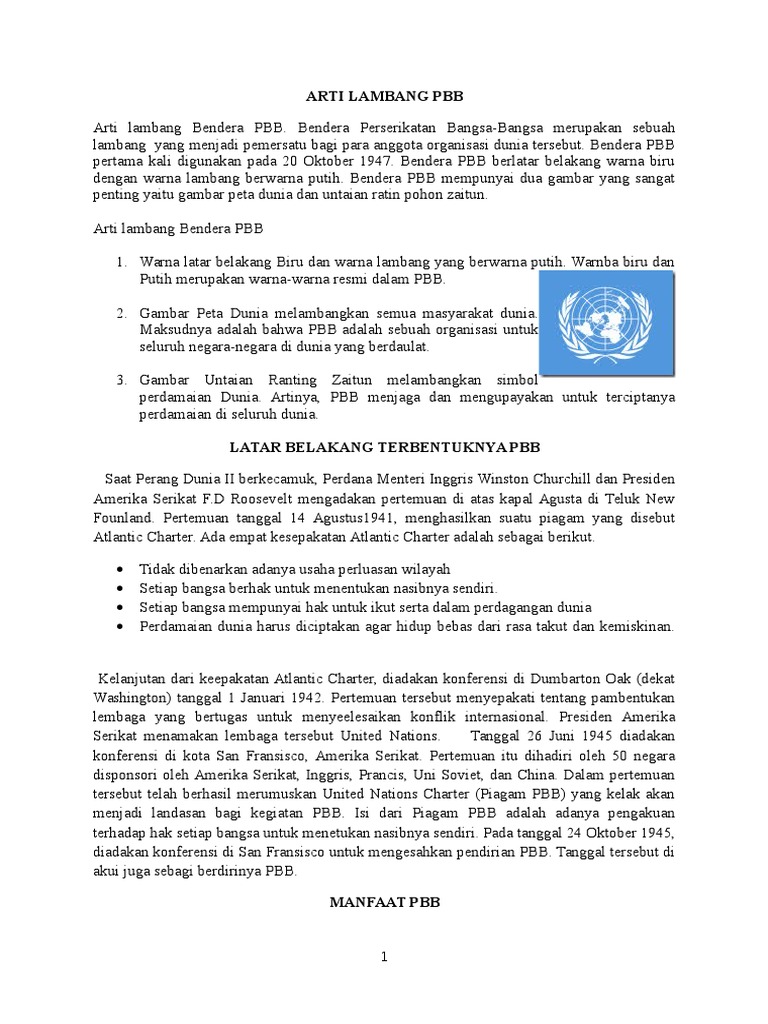 Arti Lambang PBB | PDF