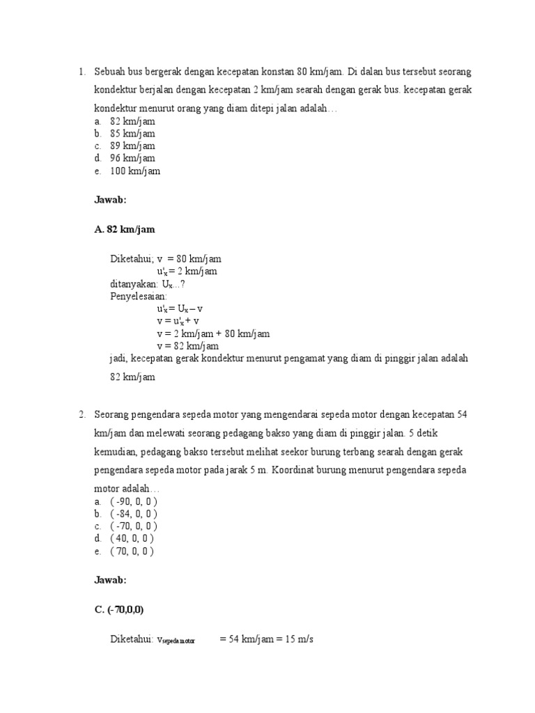 20++ Contoh Soal Relativitas - Contoh Soal Terbaru