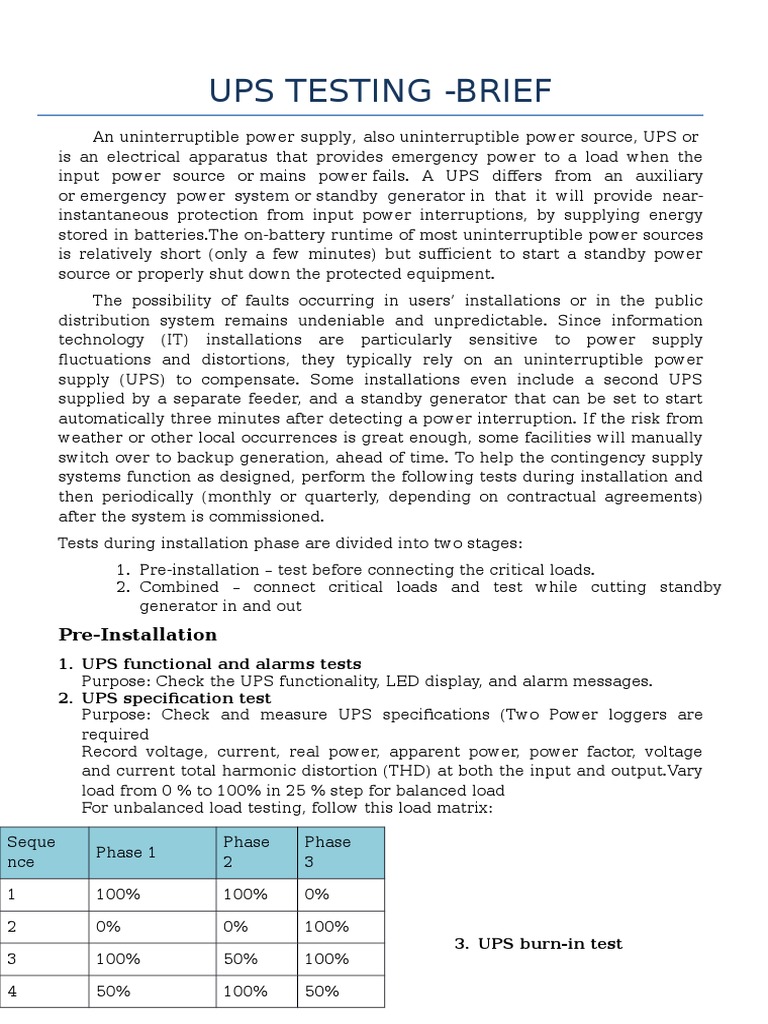 Ups Testing Report | PDF | Electronics | Manufactured Goods