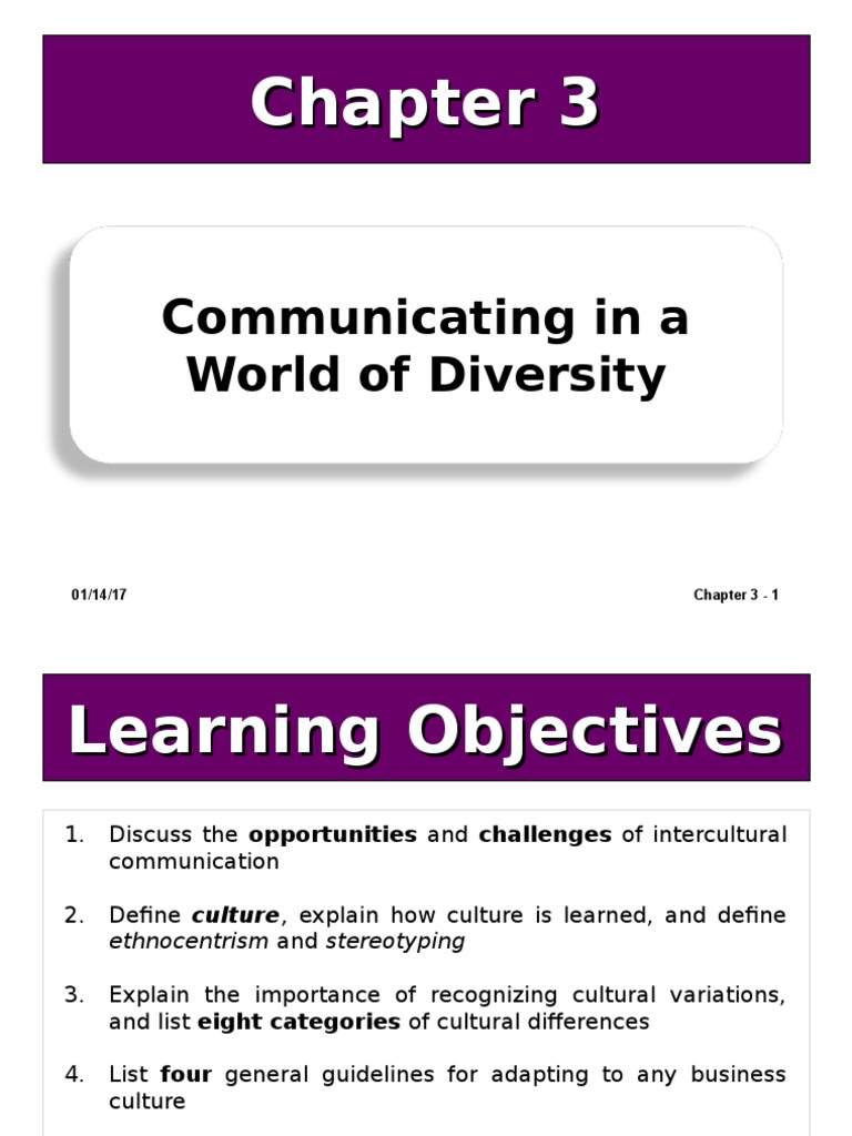 3 Ch03 Communicating in A World of Diversity | PDF | Cross Cultural ...