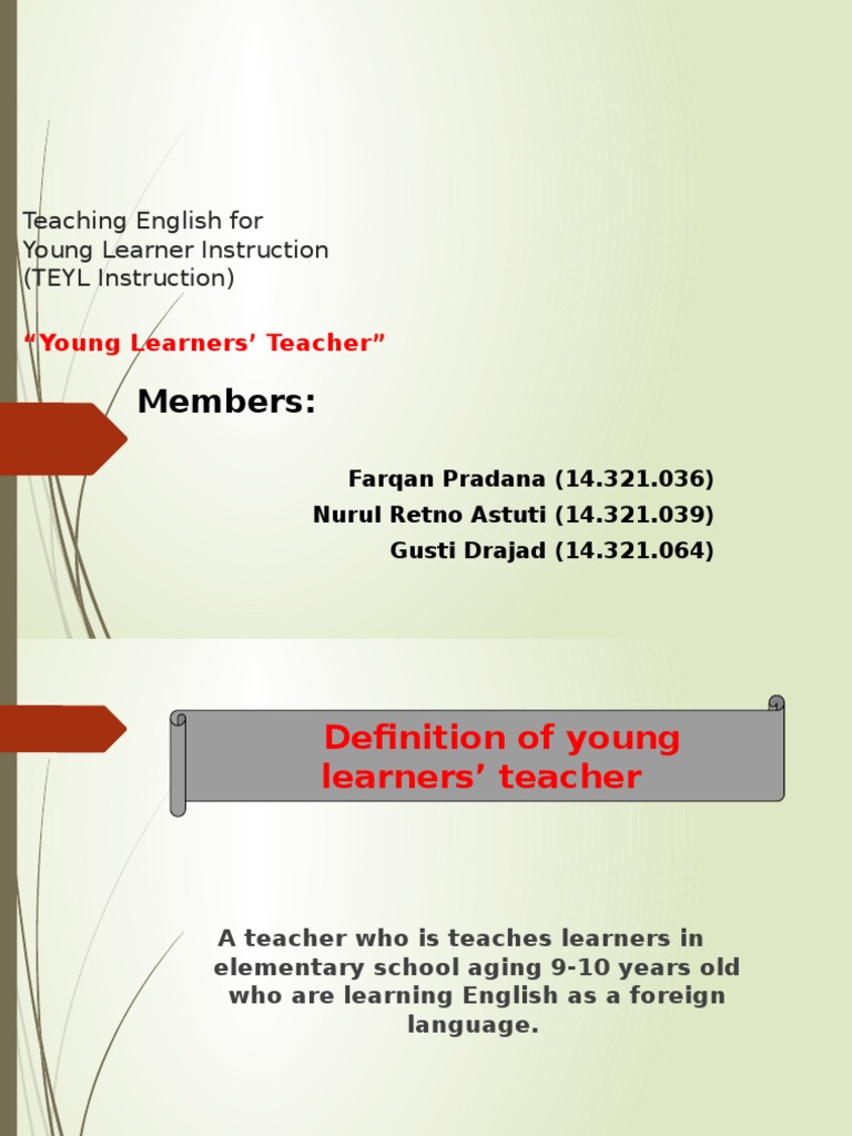 Members:: Teaching English For Young Learner Instruction (TEYL ...