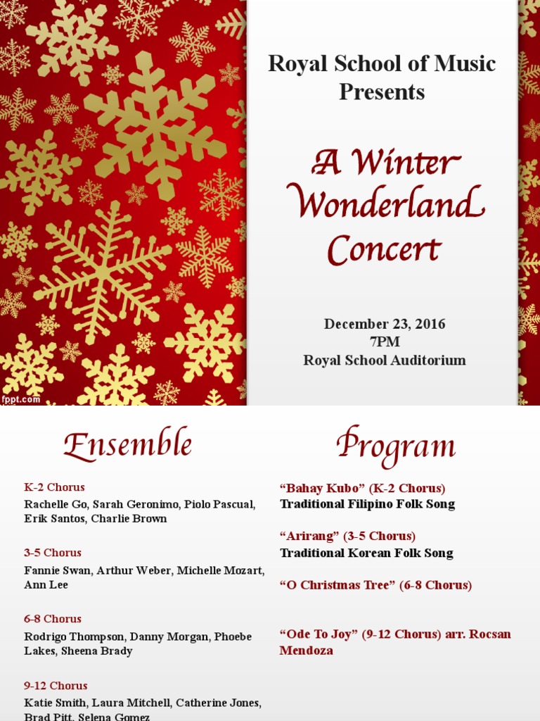 A Winter Wonderland Concert: Royal School of Music Presents | PDF