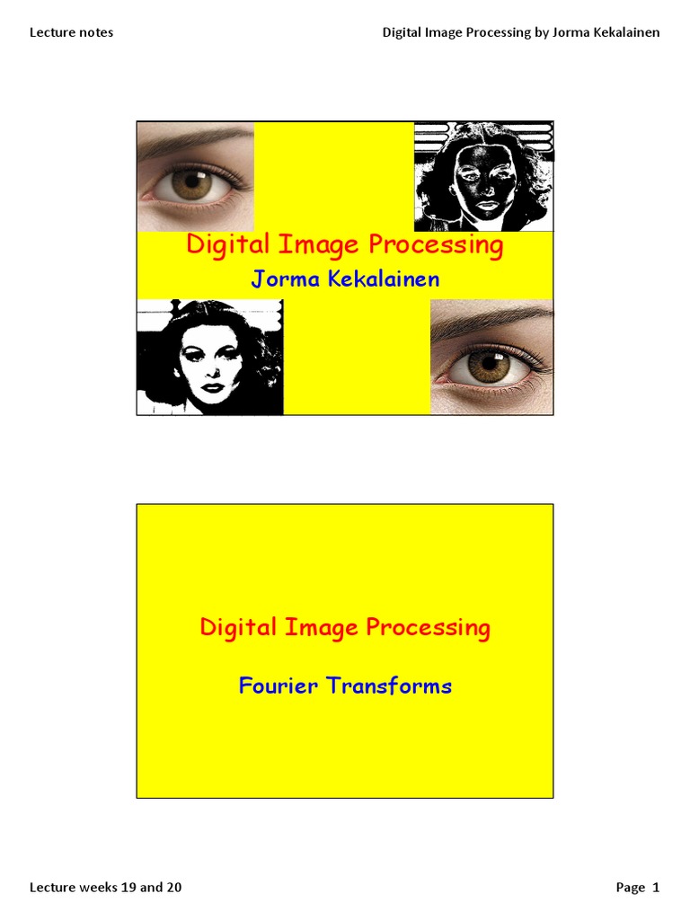 Fourier Transforms in Image Processing | PDF | Discrete Fourier ...