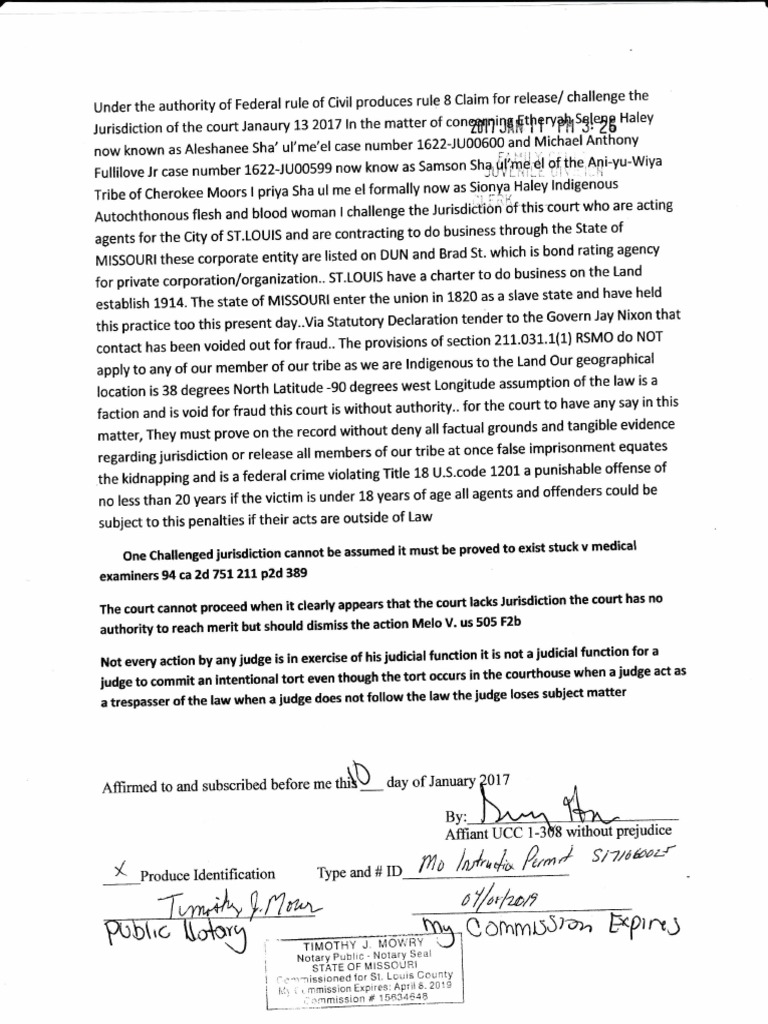 Letter of Rogatory To Robin Anne Clark Family Court - 20170113 - 0001 ...