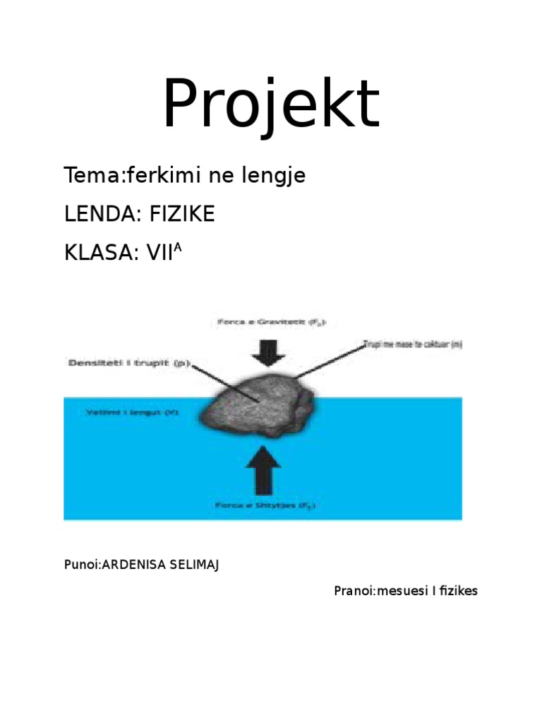 Projekt Fizik Ferkimi Ne Lengje | PDF
