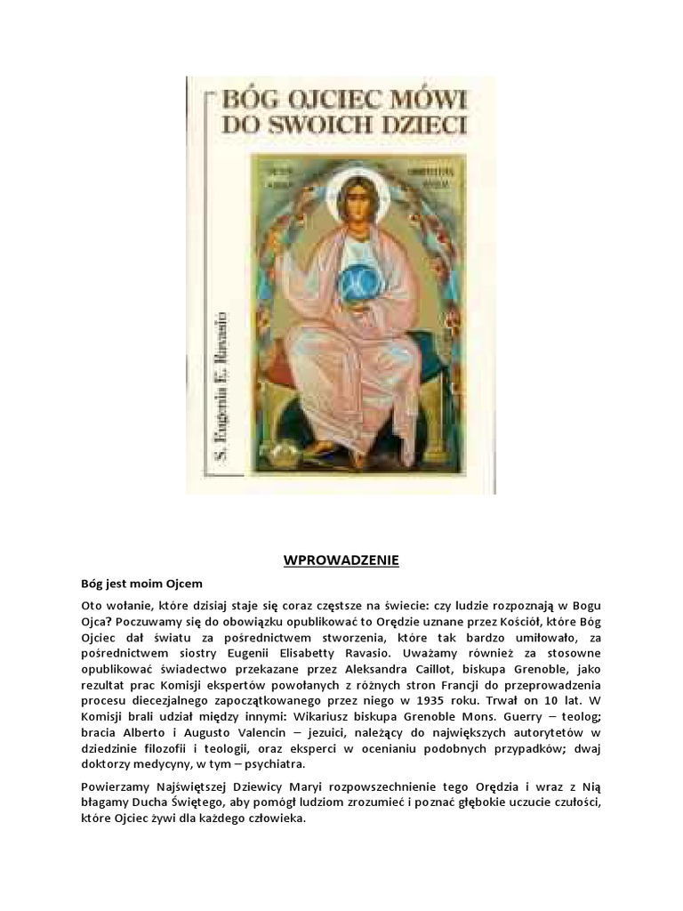 Matka Eugenia Elisabetta Ravasio Bóg Ojciec Mówi Do Swoich Dzieci | PDF