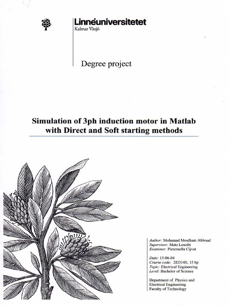 Simulation of 3ph Induction Motor in Matlab With Direct and Soft ...