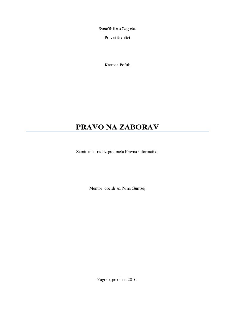 Pravna Informatika-Seminarski Rad | PDF