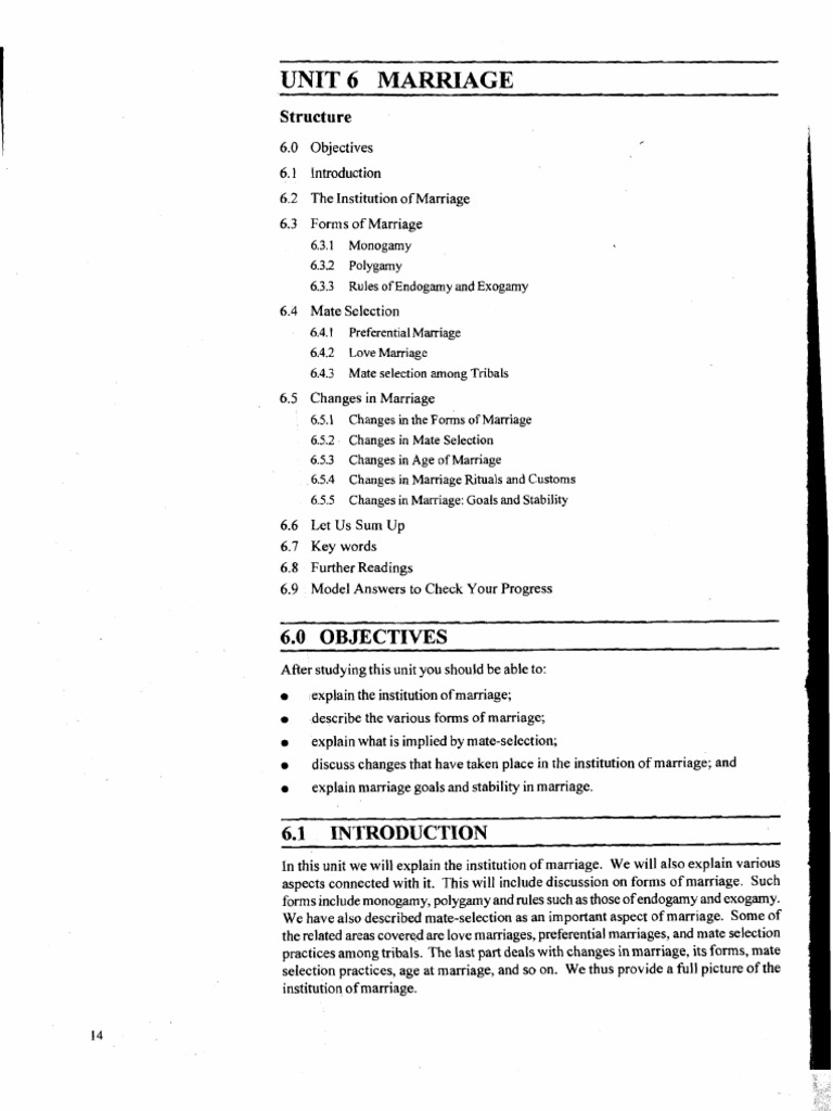 Unit 6 Marriage: Structure | PDF | Monogamy | Marriage