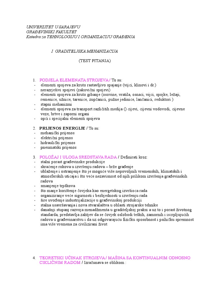 Ispitna Pitanja Odgovori | PDF